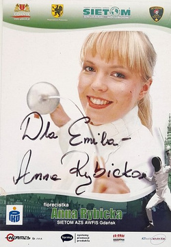 Anna Rybicka fencing photo with original autograph | Photos / Postcards