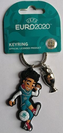 Keyring UEFA Euro 2020 Skillzy mascot and mini trophy (official product ...