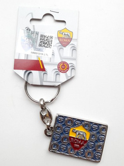 AS Roma rectangle keyring with emblem (official product) | Keyrings