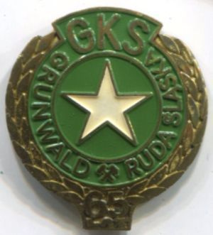 65 years of GKS Grunwald Ruda Śląska badge (lacquer) | Badges \ Poland