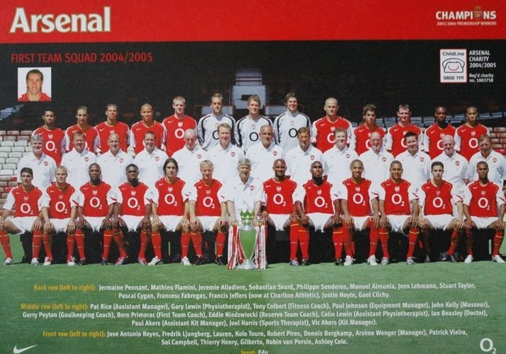 Arsenal FC 2004-2005 photo (official product) | Photos / Postcards