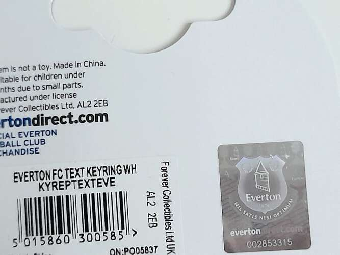 Everton FC text and crest keyring (official product) | Keyrings