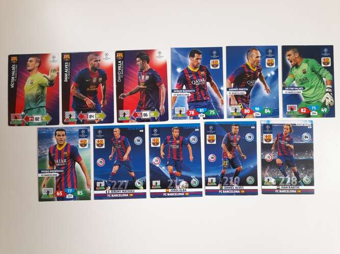 FC Barcelona UEFA Champions League 2012-2015 players set of 11 Panini ...