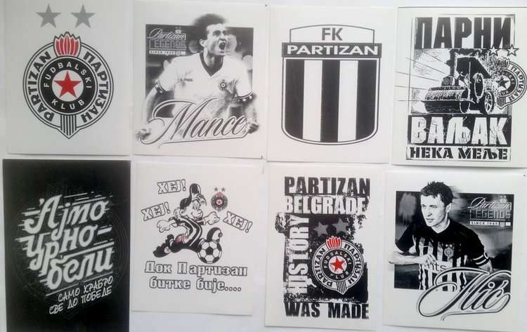 FK Partizan Fans stickers (19 pieces) | Other sports items