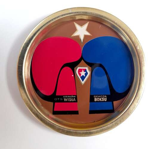 GTS Wisla Cracow boxing team small metal souvenir plate (the 70's ...