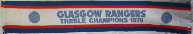 Glasgow Rangers Treble Champions 1978 scarf rarity | Scarves \ Clubs