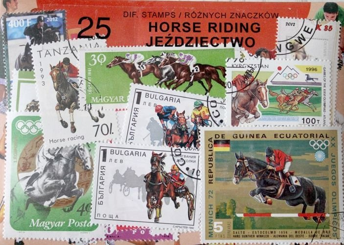 Horse riding postage stamps (25 items) | Other sports items Olympic ...