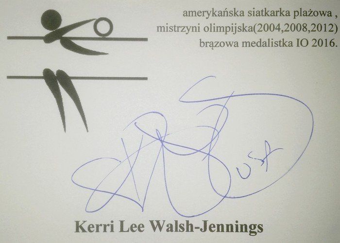 Paper with original autograph Kerri Lee Walsh-Jennings beach volley ...