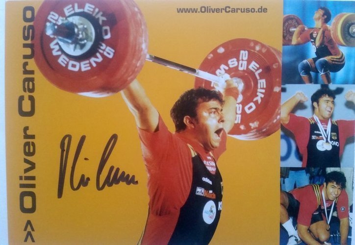 Photo with original autograph weightlifter Oliver Caruso (1996 Atlanta ...