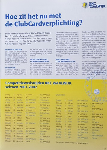 RKC Waalwijk. The official guide for the 2001/2002 season | Sports ...
