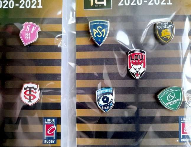 Set of 14 Ligue Nationale Rugby Top 14 badges (official product ...