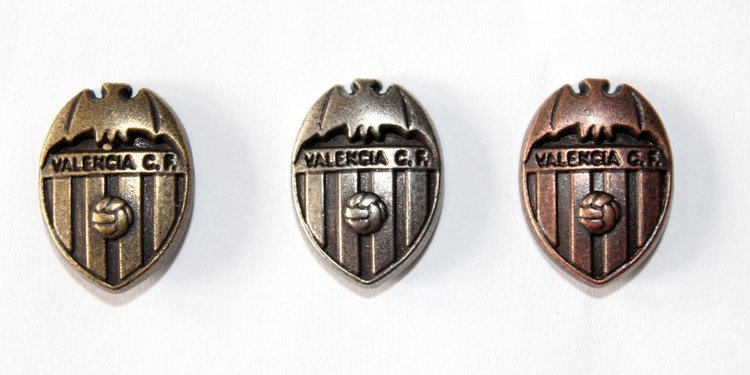 Set of 3 badges Valencia CF gold silver bronze official souvenir badge ...