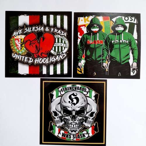 Slask Wroclaw - Ferencvaros TC fan's set of 3 stickers | Other sports items