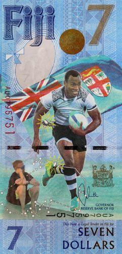 The Fiji 7 dollars note. The Rugby 7s Gold Olympians Rio de Janeiro ...